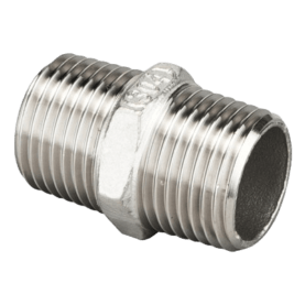 6-kt.-Doppelnippel, # 340, V4A / AISI 316, gegossen, ähnl. EN 10241:2000 (DIN 2990), 6/8/10/12 ...